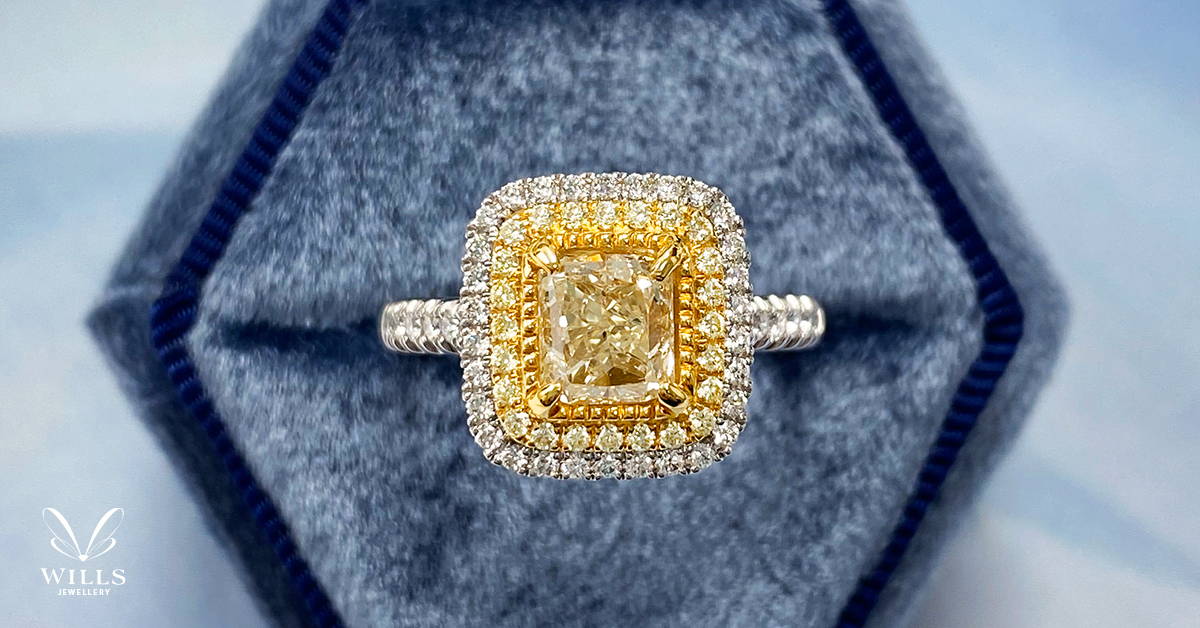 WILLS Style Appreciation ~ 1.32ct Yellow Diamond Cathedral Ring – WILLS ...