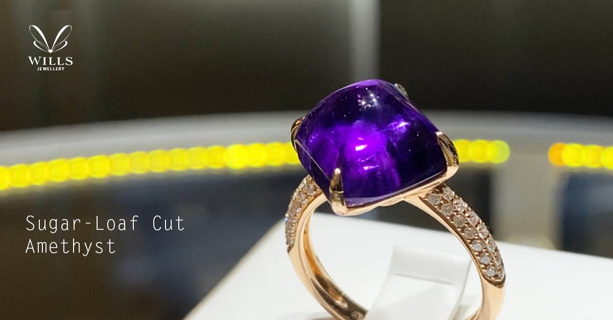 WILLS Style Appreciation ~ Sugarloaf Amethyst Rose Gold Diamond Ring ...